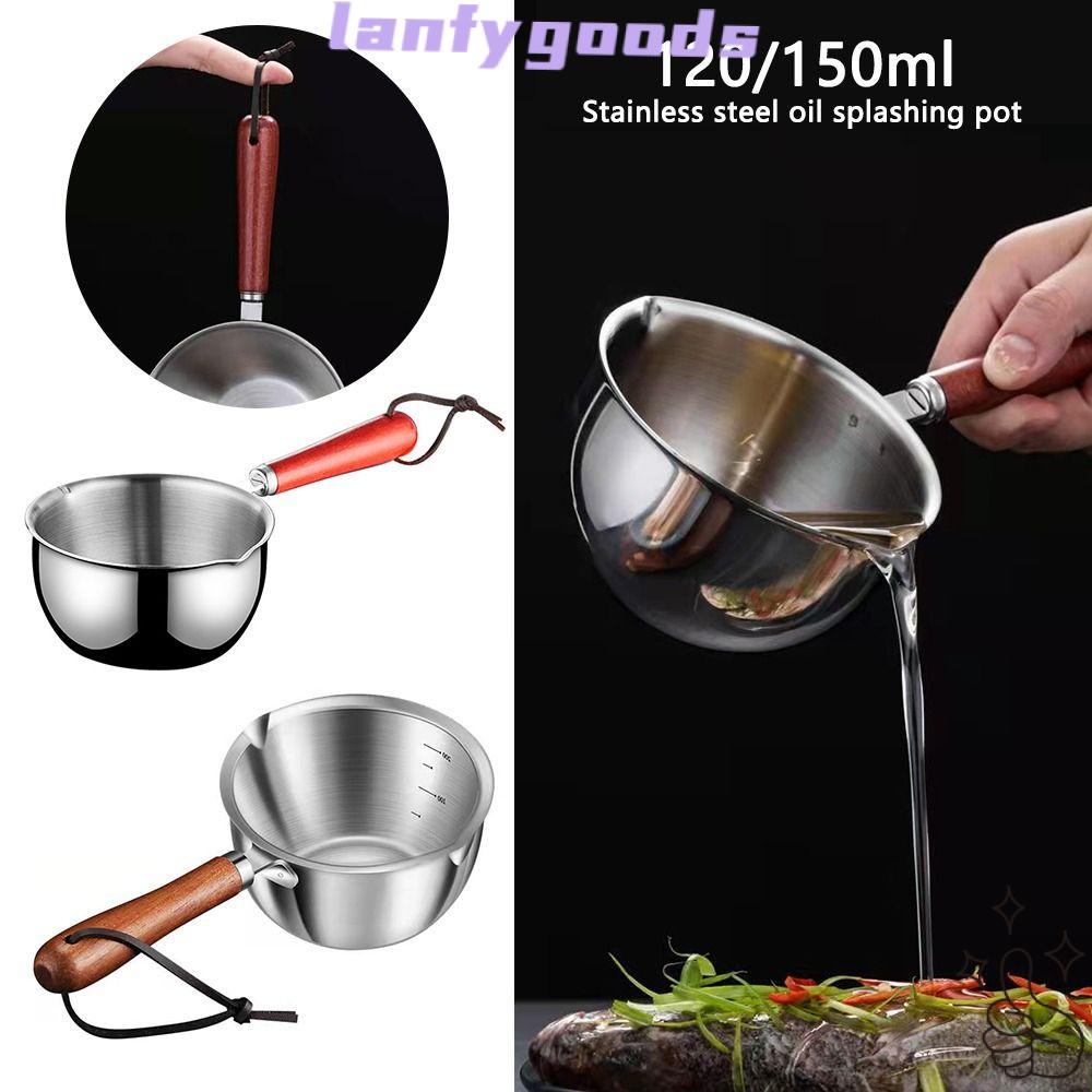LAN Milk Pot Small Multifunction Cooking Pot Wooden Handle Stainless ...