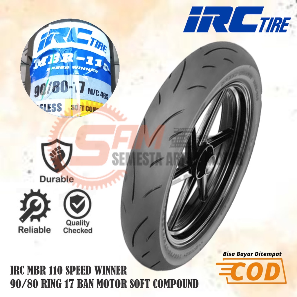 Irc Tire MBR 110 Speed Winner 90/80 Ring 17 Soft Compound Tubeless ...