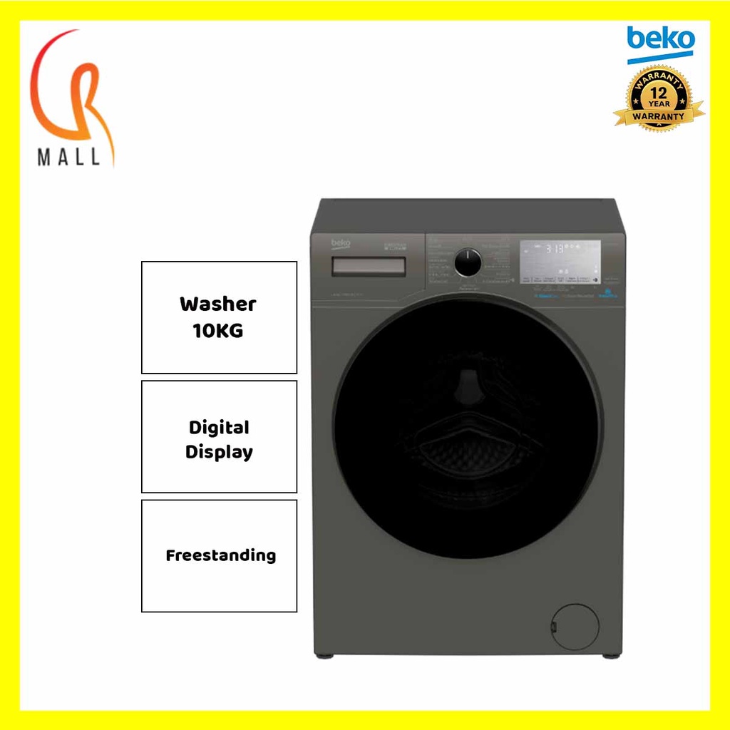 Beko 10KG WCV10749XMST Freestanding Front Load Washing Machine | Shopee ...