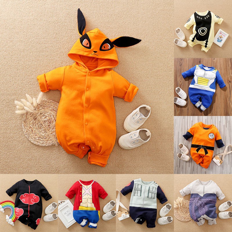 Anime Baby Romper Naruto Dragon Ball Long Sleeve Luffy Sasuke Uzumaki ...