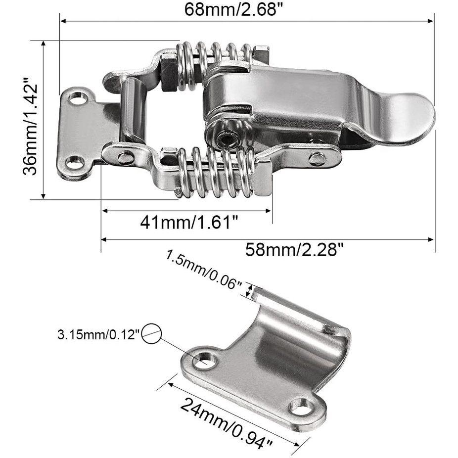 304 Stainless Steel Spring Loaded Toggle Latch Lock Compression Spring ...