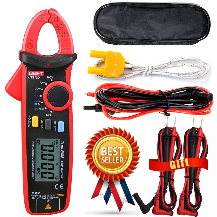 UNI-T UT210D Digital Clamp Meter Multimeter Handheld RMS AC/DC ...