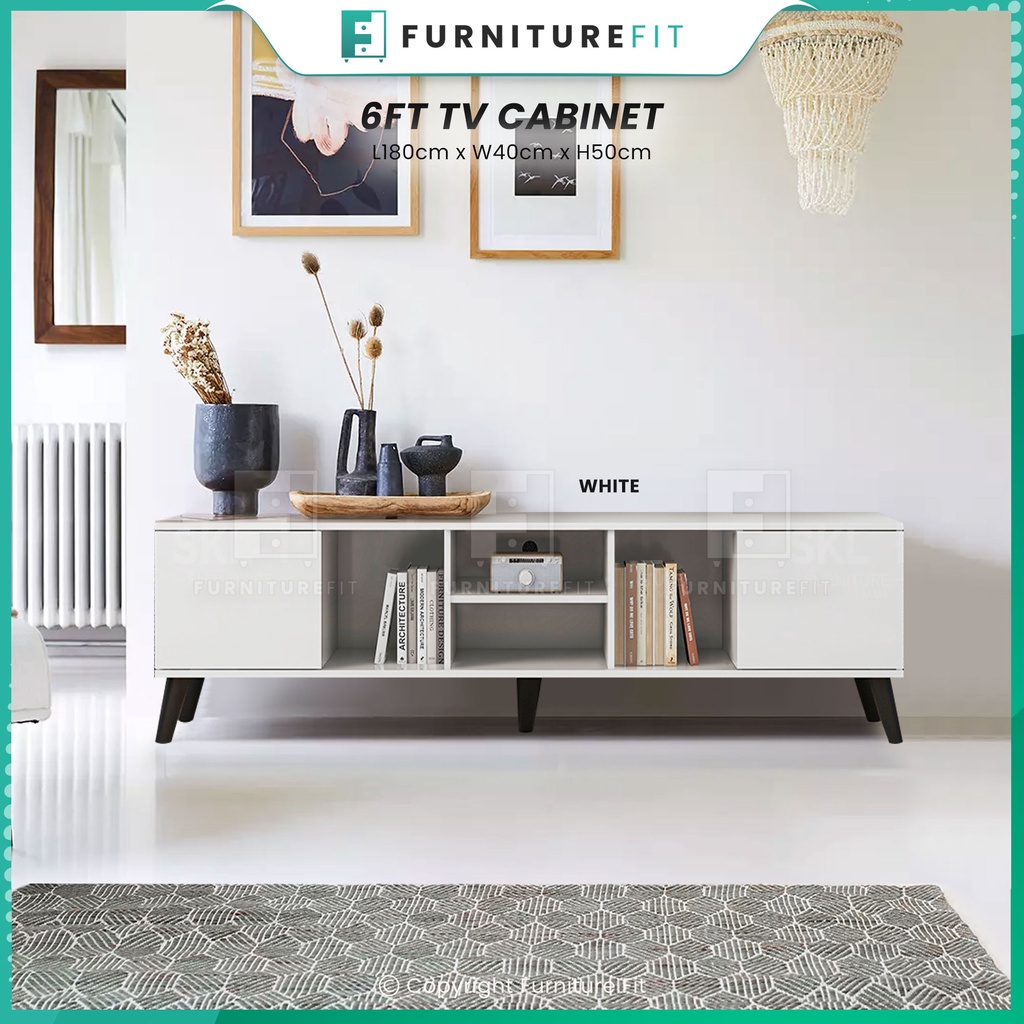 FurnitureFit 6FT 180CM TV Cabinet |TV Console | Media Storage | Almari ...