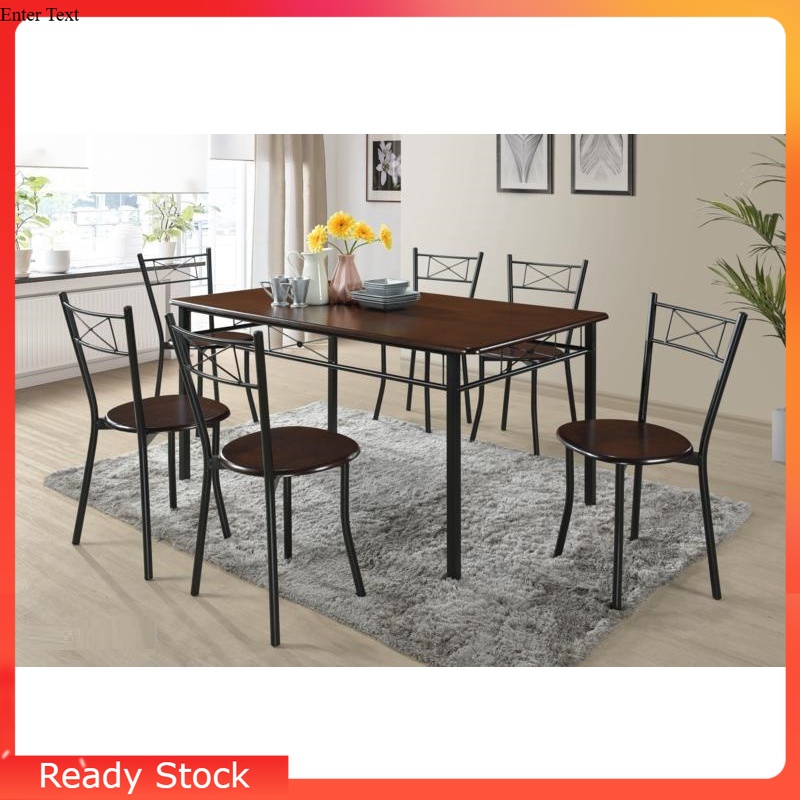 Harga Kilang Dining Room Set Meja Makan Kerusi Makan 1 Table 6 Dining ...
