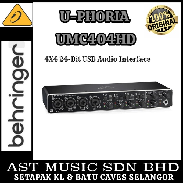 Behringer U-Phoria UMC404HD 4x4 24-Bit USB Audio Interface | Shopee ...