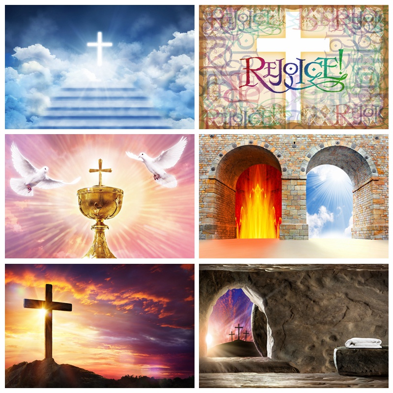 Jesus Christ Cross Backdrop Christmas Easter Crucifixion Background ...