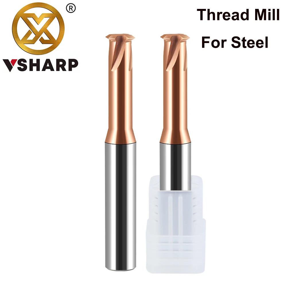Vsharp HRC65 Single Tooth Thread Milling Cutter Tungsten Carbide Alloy ...