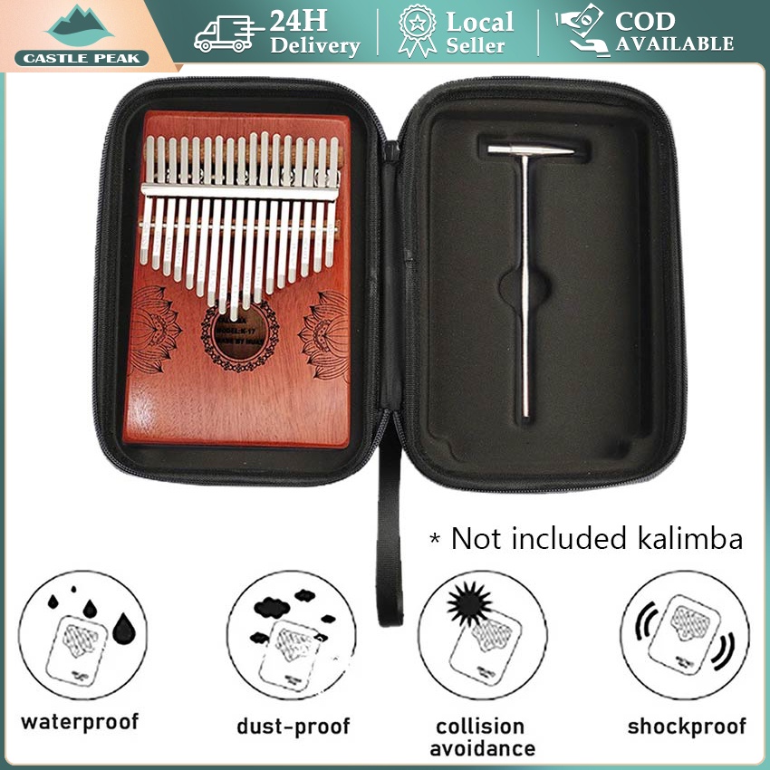 17 Key Universal Kalimba Storage Box Portable Shockproof Thumb Piano ...