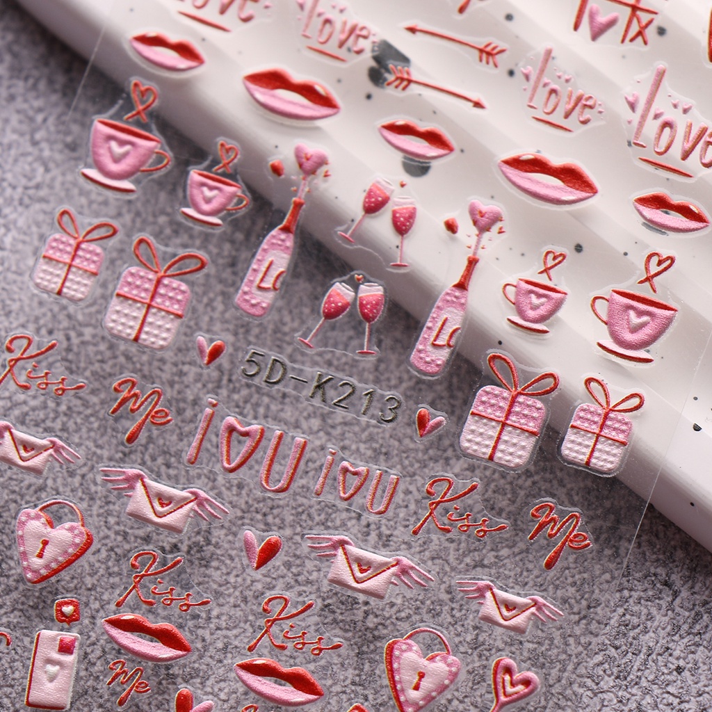 HAMA NAIL Nail Art Stickers Wholesale 5D Embossed Cute Cartoon ...