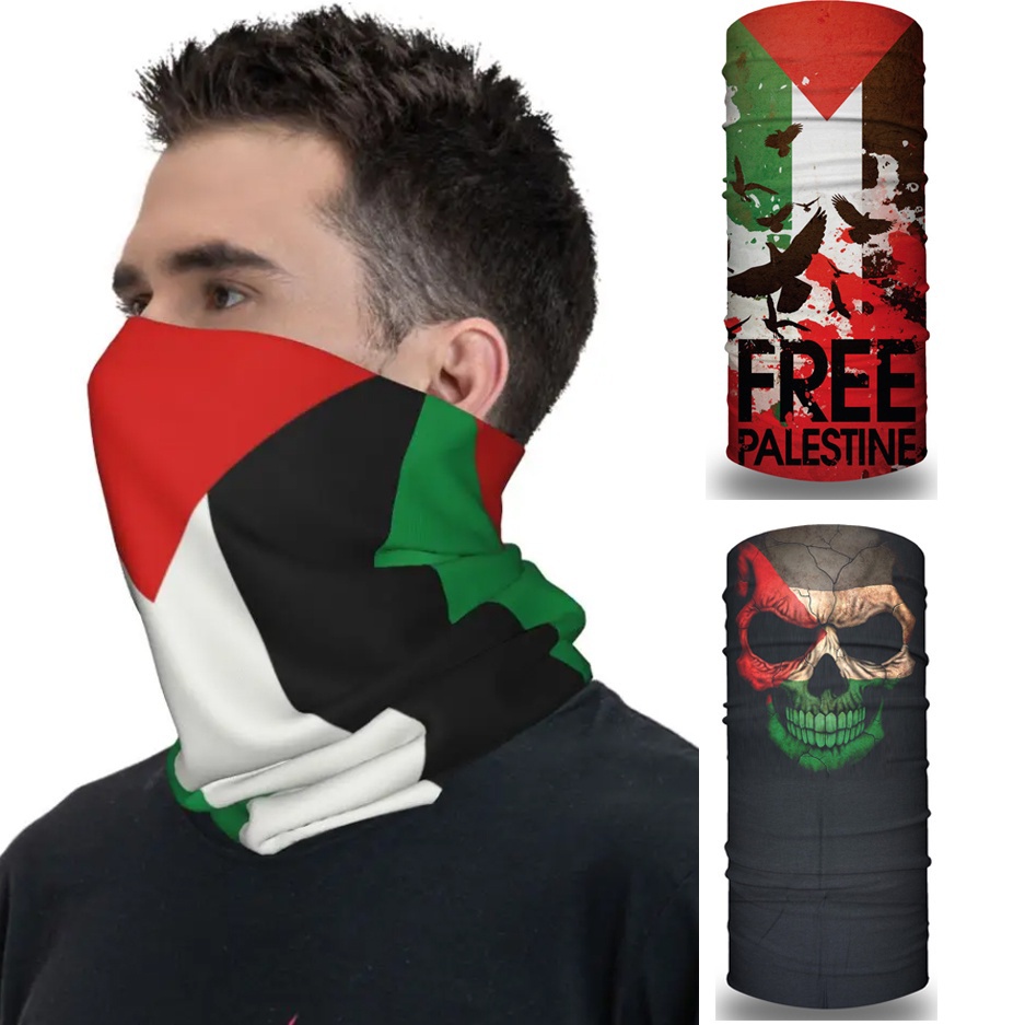 Palestine Flag Bandana Neck Gaiter Ski Cycling Women Men Wrap Scarf ...