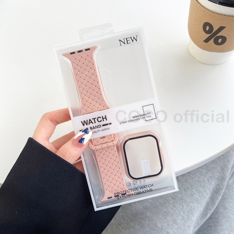 1 Pack IWatch Case and Weave Pattern Strap for IWatch Series 9 8 7 6 5 ...