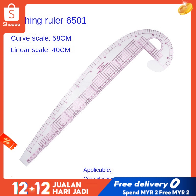 Multifunction 6501 Plastic French Curve Sewing Ruler Measure Tailor ...