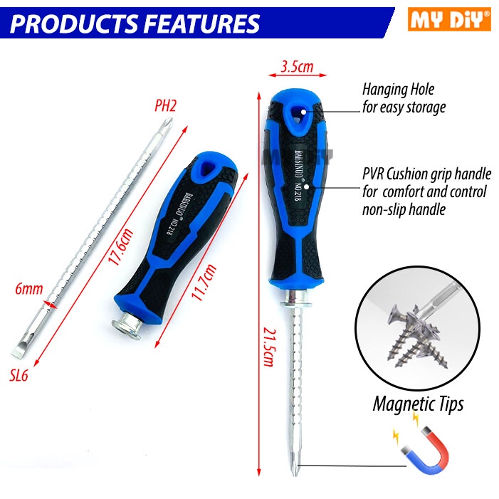 MYDIYHOMEDEPOT - BARSINUO 4pcs set or 2in1 CRV Magnetic Screwdriver Set ...