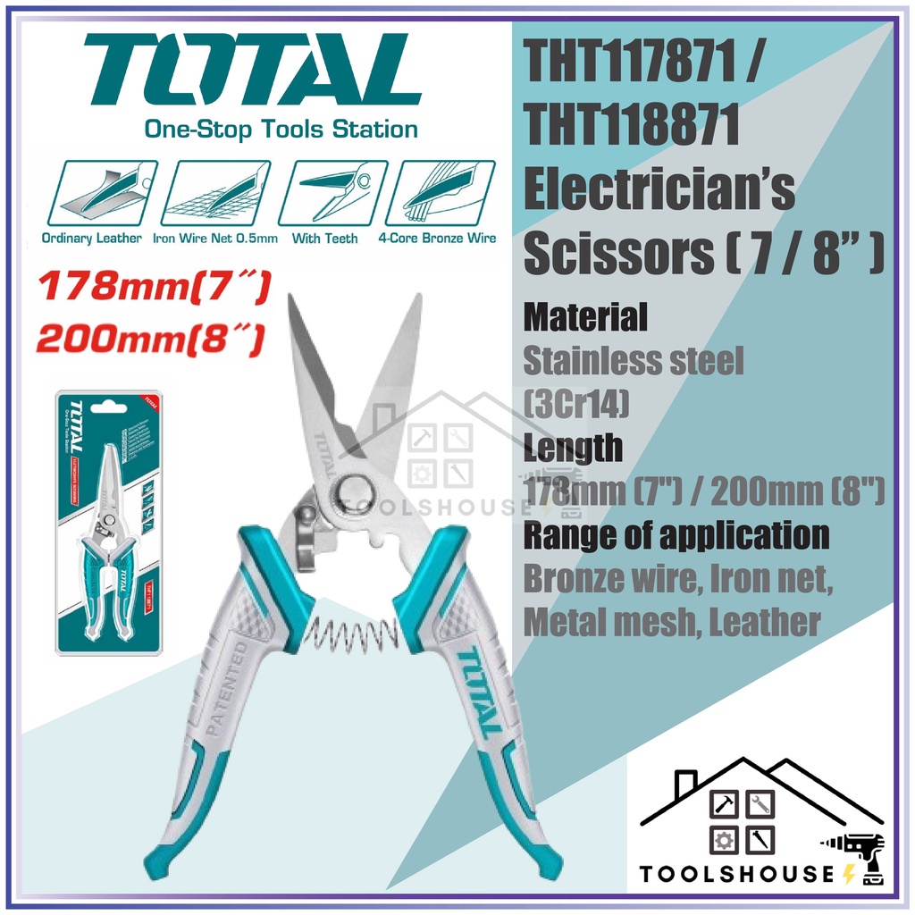 Total THT117871 / THT118871 Electrician’s Scissors 电工剪刀 | Shopee Malaysia