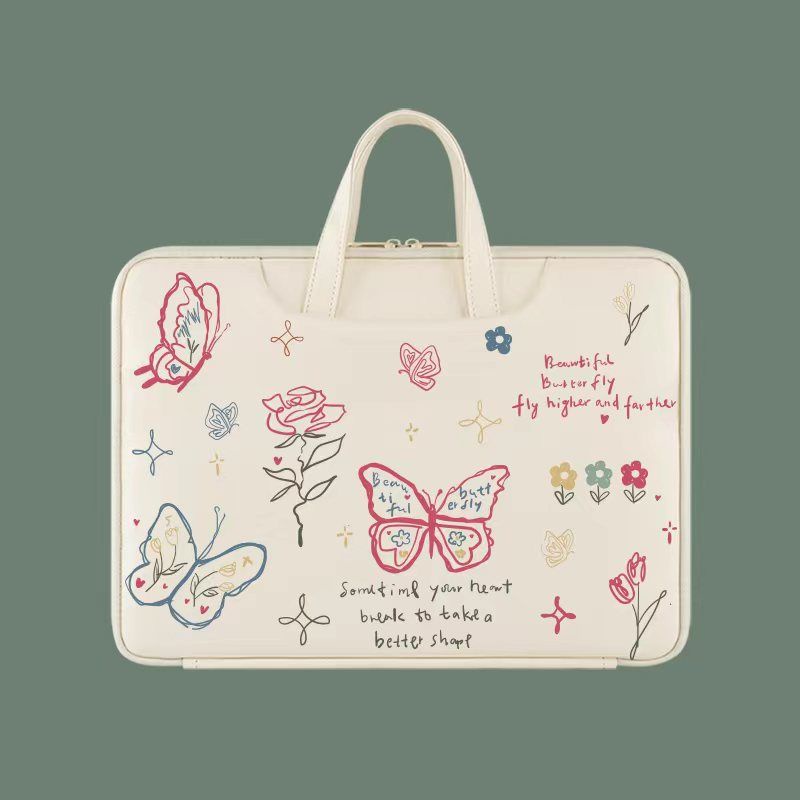 Cute Cartoon Laptop Bag PU Leather Laptop Sleeve Waterproof Shockproof ...