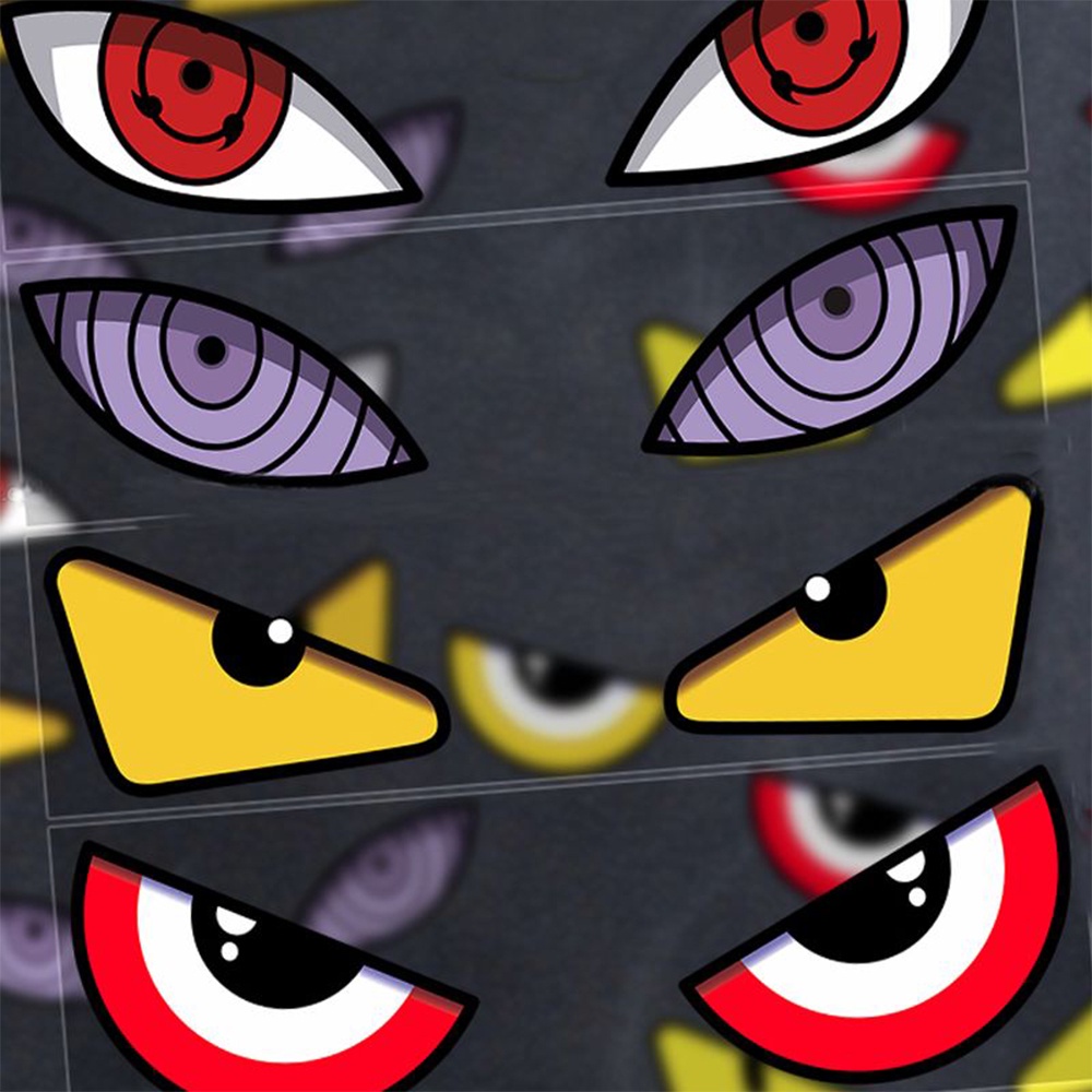 Reflective Demon Eyes Motorcycle Sticker Funny Stickers Hokage Cartoon ...
