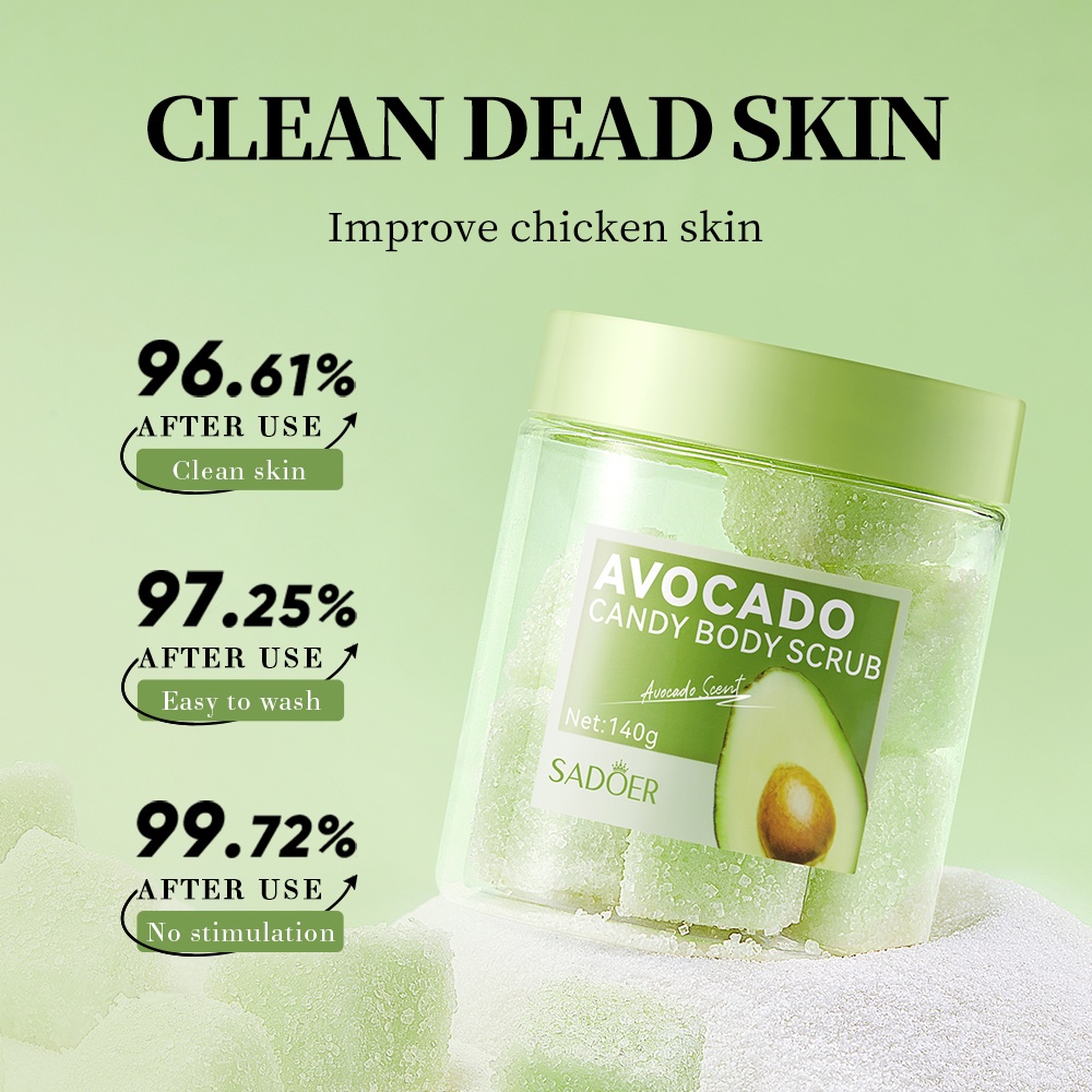 ROREC SADOER Avocado Candy Body Scrub Texture Exfoliates Leaves Skin ...