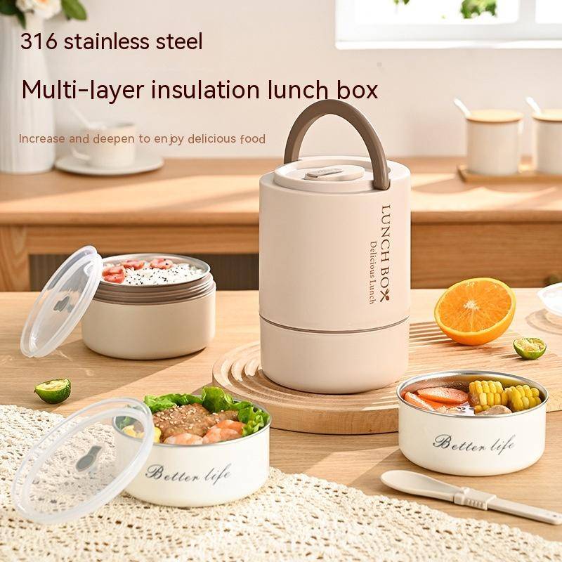 316 Stainless Steel Portable Multi-Layer Insulated Lunch Box Adult ...