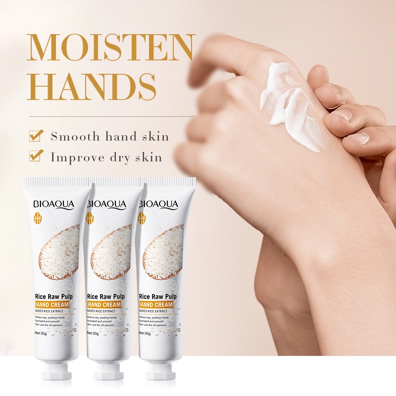 BIOAQUA Rice Raw Pulp Hand Cream Moisturizing Anti-Chapped Hand Cream 30g | Shopee Malaysia