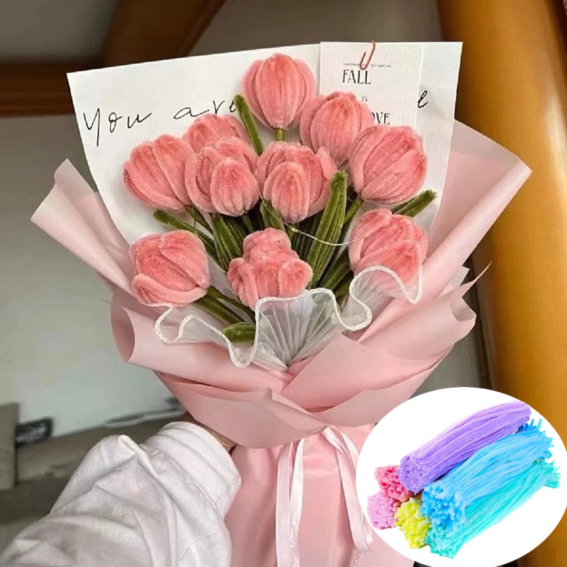 100 Pieces/Set Chenille Stems Stick Pipe Cleaner Rod Twisting Bar ...