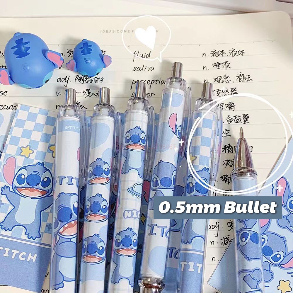 6Psc Disney Stitch Anime 0.5mm Gel Pens Girls Boys Stationery Pen Bulk ...