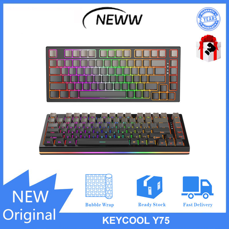 KEYCOOL Y75 three-mode wireless Bluetooth mechanical keyboard gaming ...