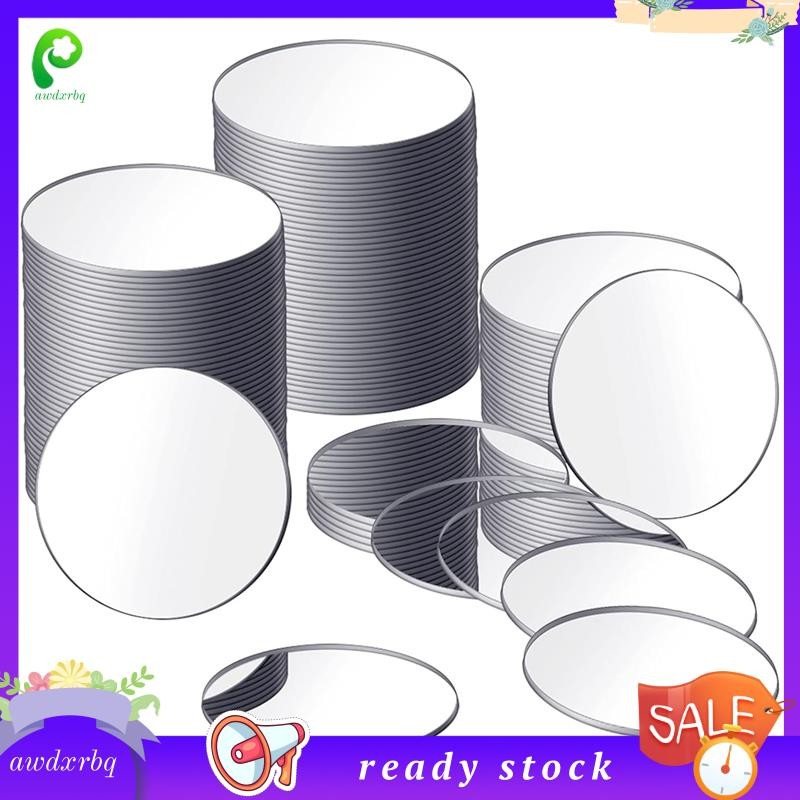 [awdxrbq] 25 Pieces Acrylic Mini Size Round Mirror Adhesive Small Round ...