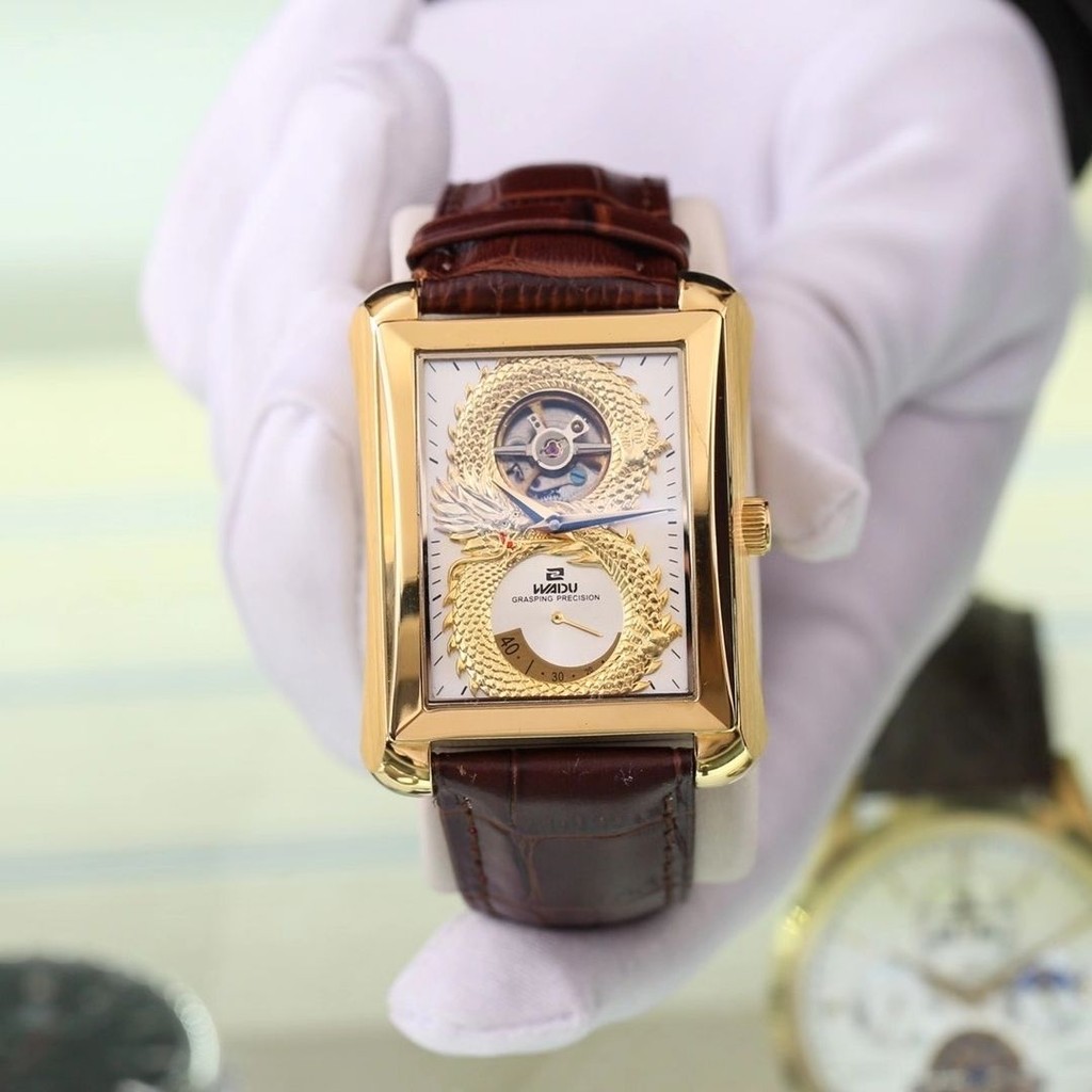 Original 2024 New Style Hand-Carved Dragon Square Tourbillon High-End ...