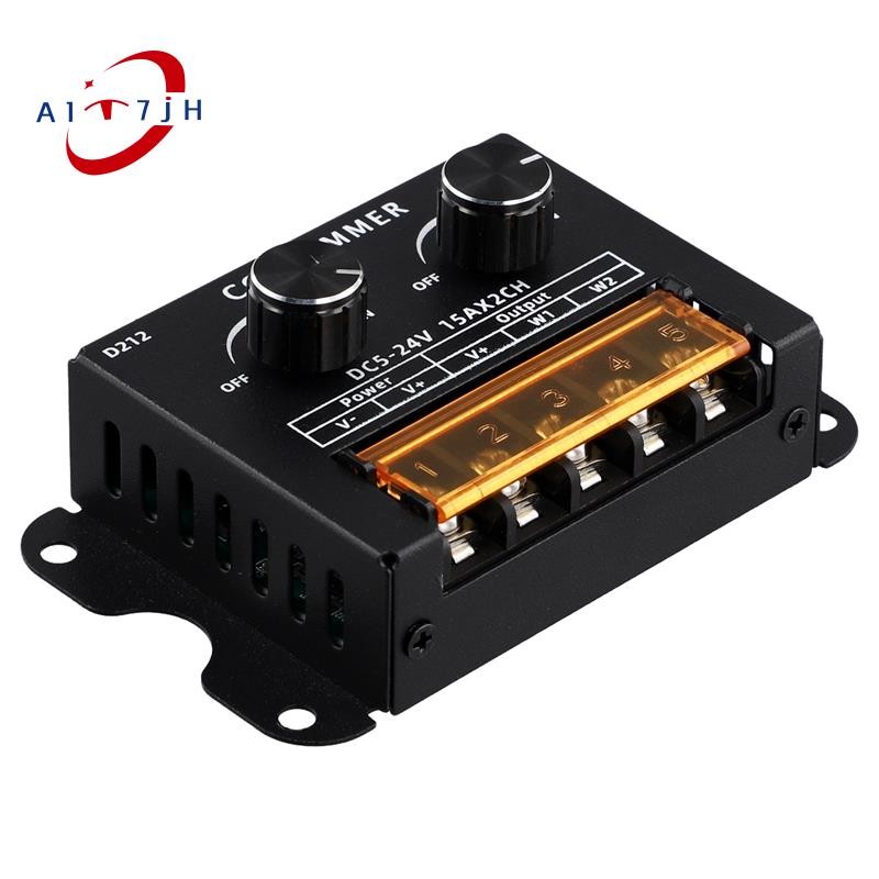 LED Controller DC 5-24V 15A Dimmerable CCT Dual Color Temperature LED ...