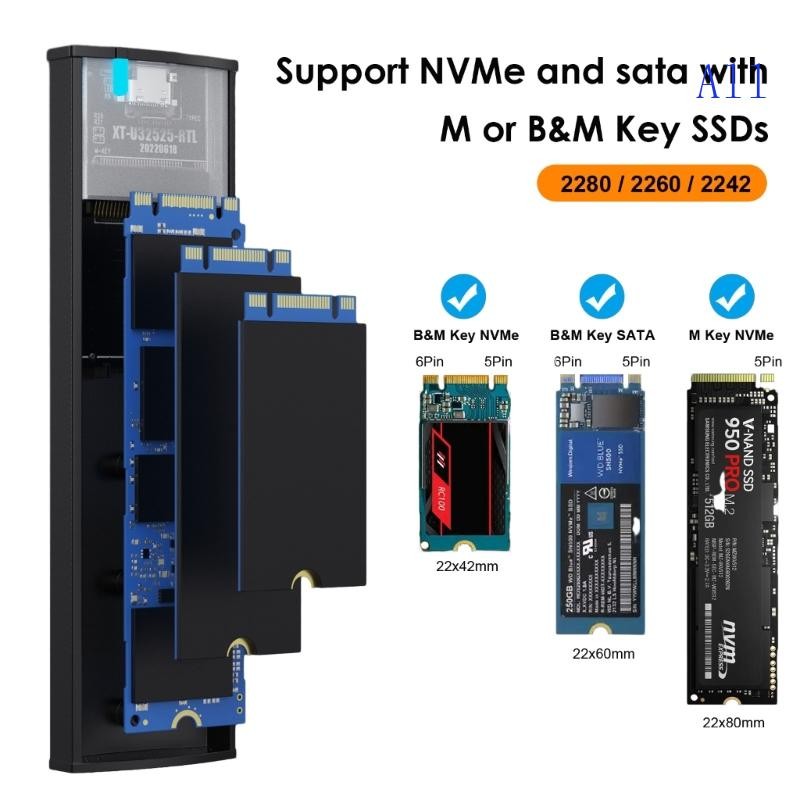 All M 2 NVME Enclosure Box USB3 1 10Gbps NVMe SSD Case NVMe to USB ...
