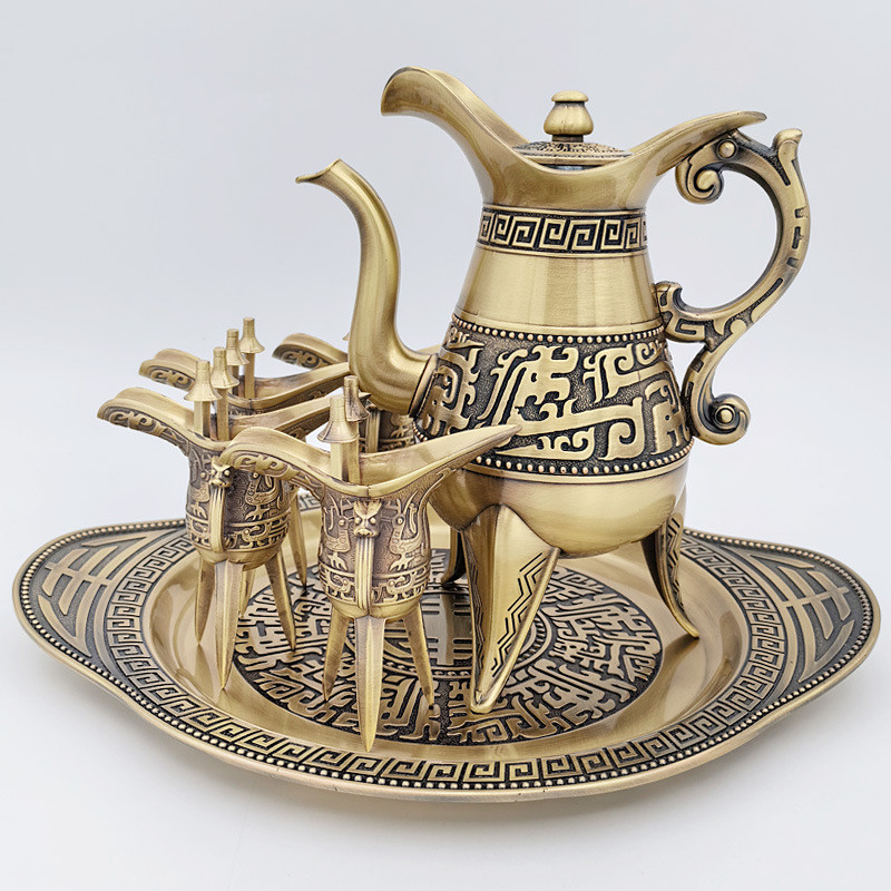 Set Anggur Piala corak naga Trendy Nasional Antik, Corak Burung Phoenix ...