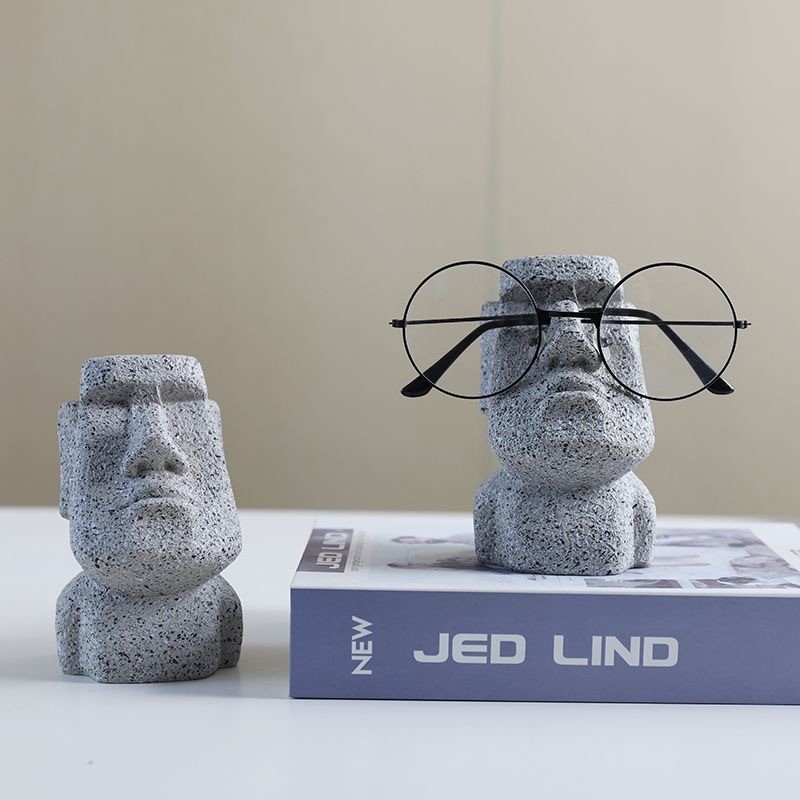 Moai Statue Creative Human Head Glasses Stand Display Stand Desktop ...
