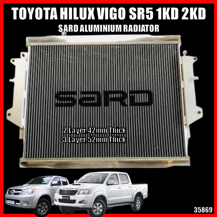 Toyota Hilux Vigo KUN25 Innova Fortuner D4D 1KD 2KD Sard Aluminium Radiator | Shopee Malaysia