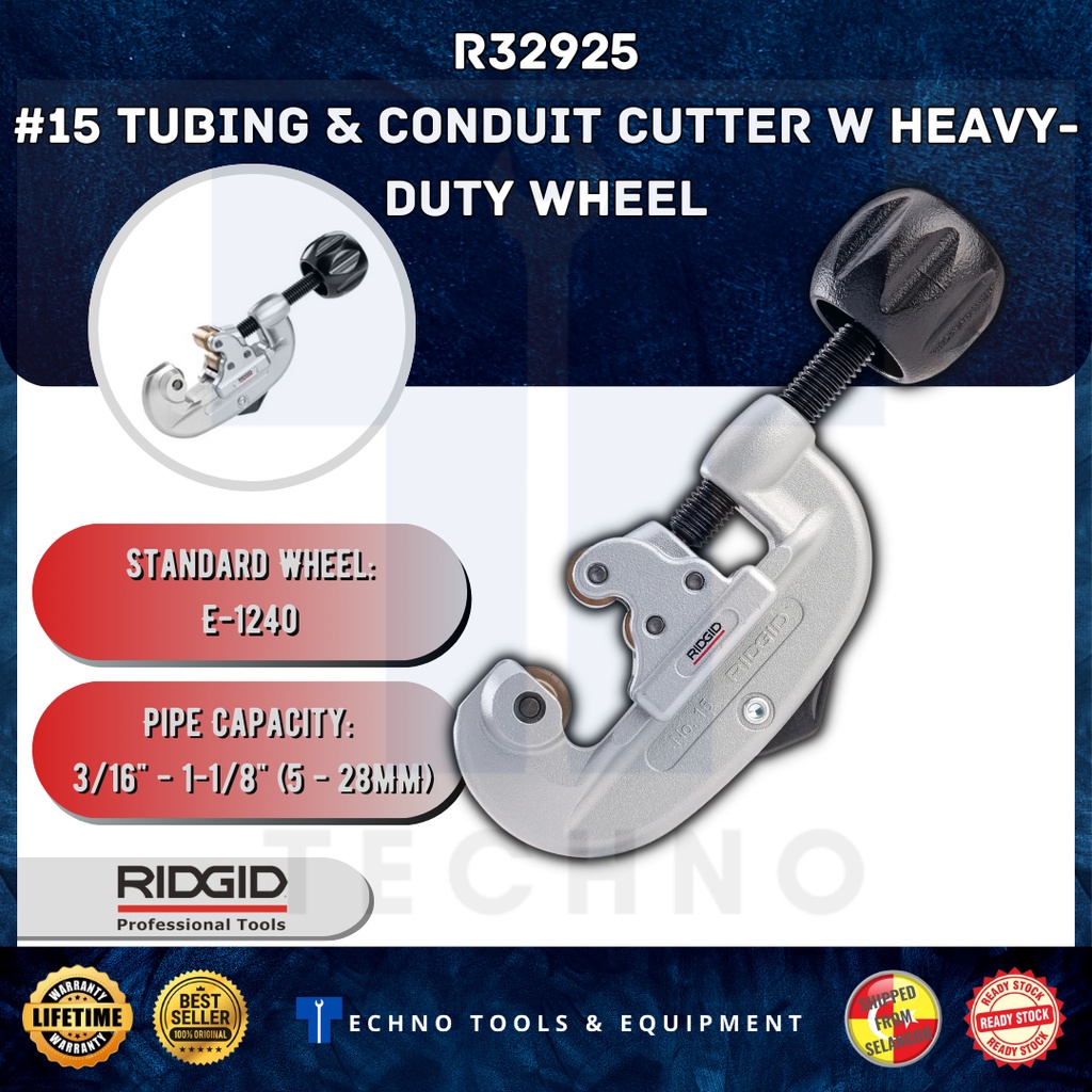 5-28mm RIDGID 32925 Tubing Cutter with Heavy-Duty Wheel 3/16" - 1.1/8 ...