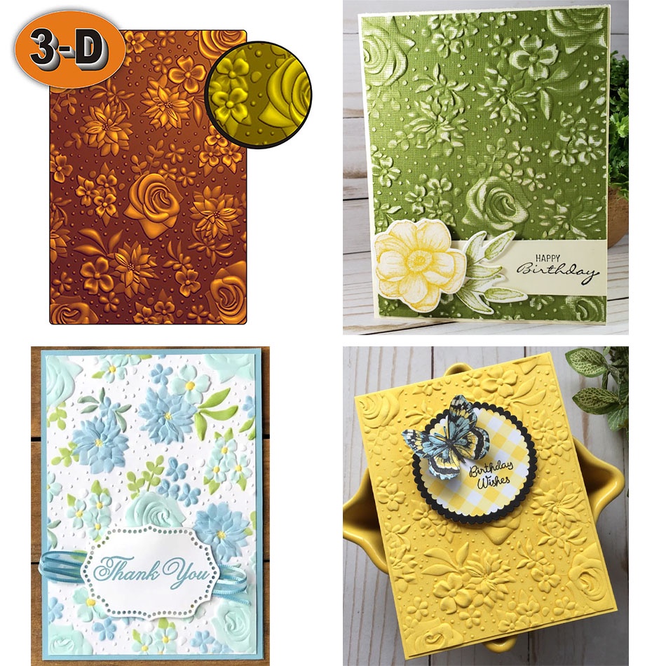 3D Embossing Folder Flower Pattern Scrapbooking Supplies Craft ...