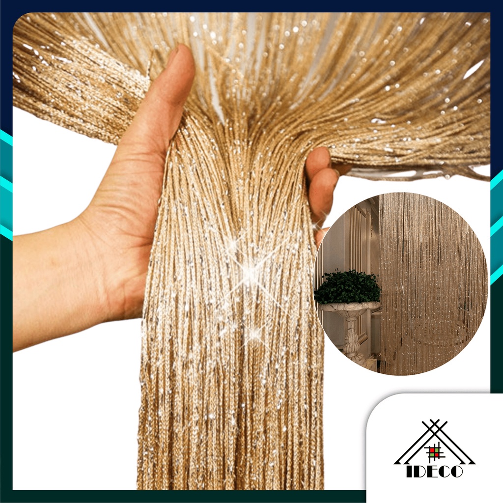 IDECO 《Velcro》 1 Pc Thread String Curtain Door Tassel Bead Sheer Drape ...