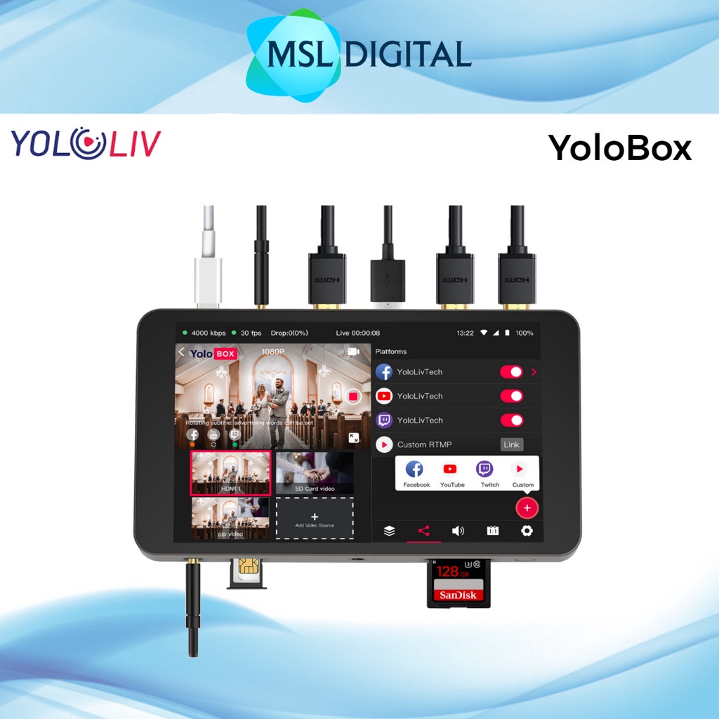YoloLiv YoloBox Portable All-in-One Multi-Camera Live Streaming Encoder ...
