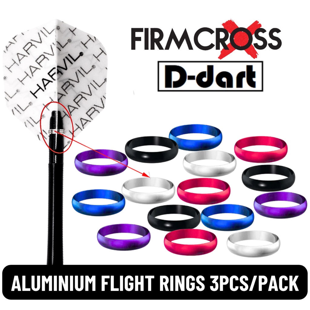 FIRMCROSS DART ACCESSORY - 5 COLORS ALUMINIUM FLIGHT RINGS FOR USE WITH ...