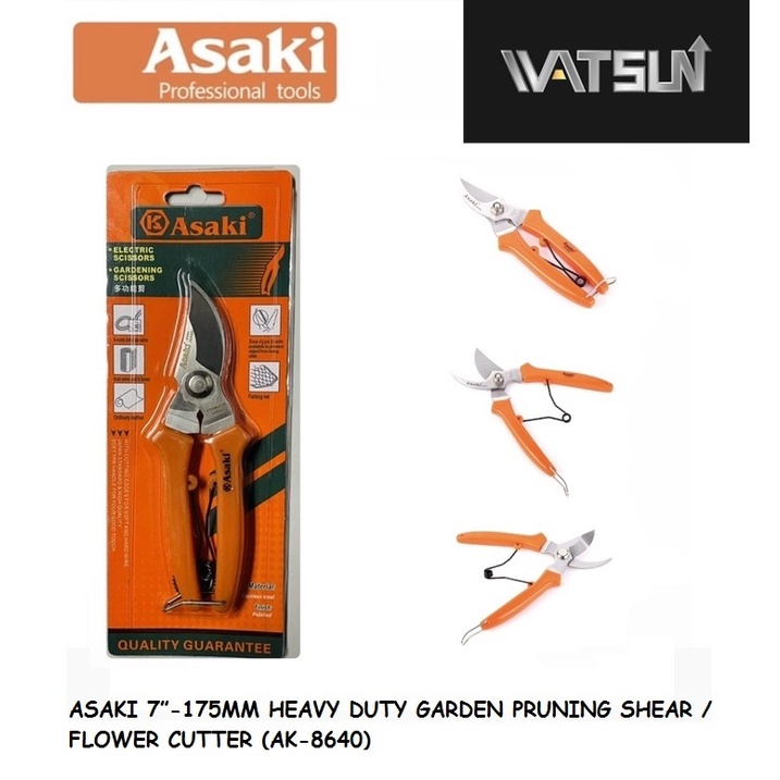 ASAKI 7”-175MM HEAVY DUTY GARDEN PRUNING SHEAR / FLOWER CUTTER (AK-8640 ...