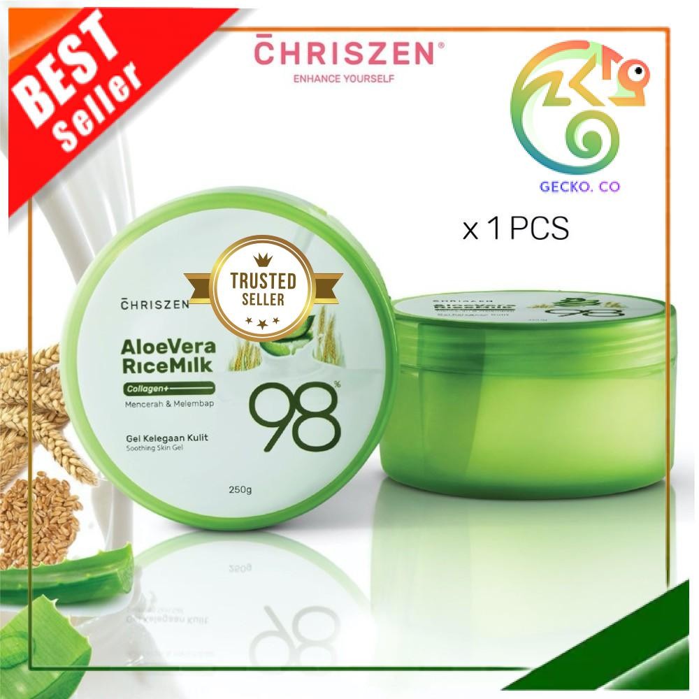 Chriszen 98% Aloe Vera & Rice Milk Collagen Plus - Soothing Skin Gel ...