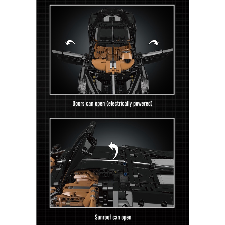 Mould King 13163 Technic Bugatti La Voiture Noire (Dynamic Version ...