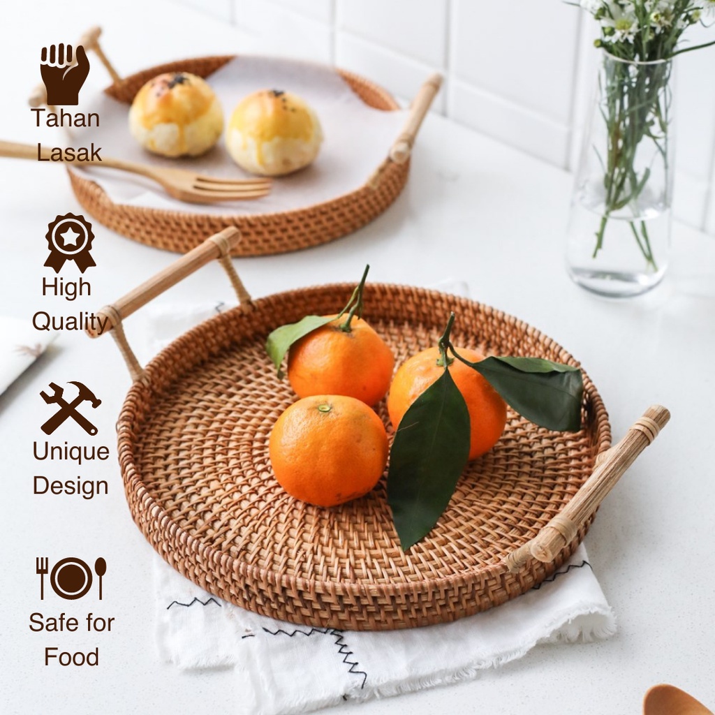 Aesthetic Rattan Tray Home Decoration Dulang Hiasan Kayu Kraftangan ...