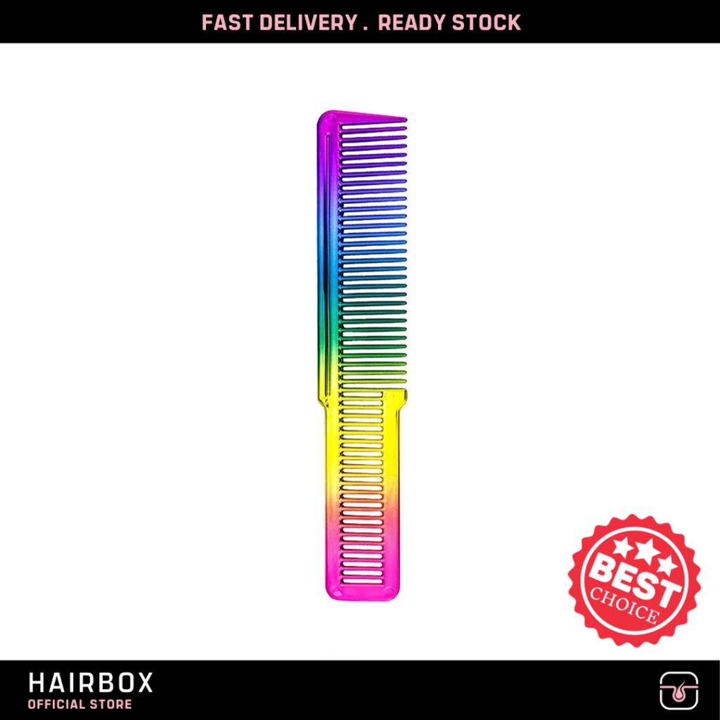 PROFESSIONAL Rainbow Holographic Clipper Flat Top Comb (HB) | Shopee Malaysia