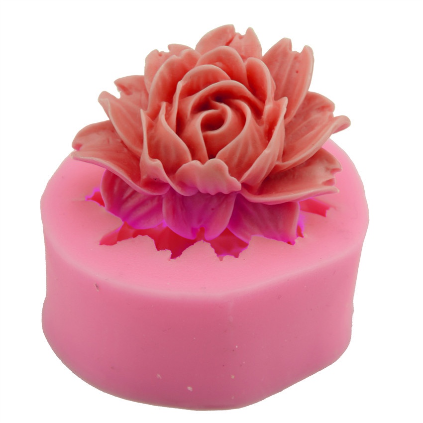 Flower Rose Shape Silicone 3D Cake Mold Fondant Soap Baking Tool Moulds ...