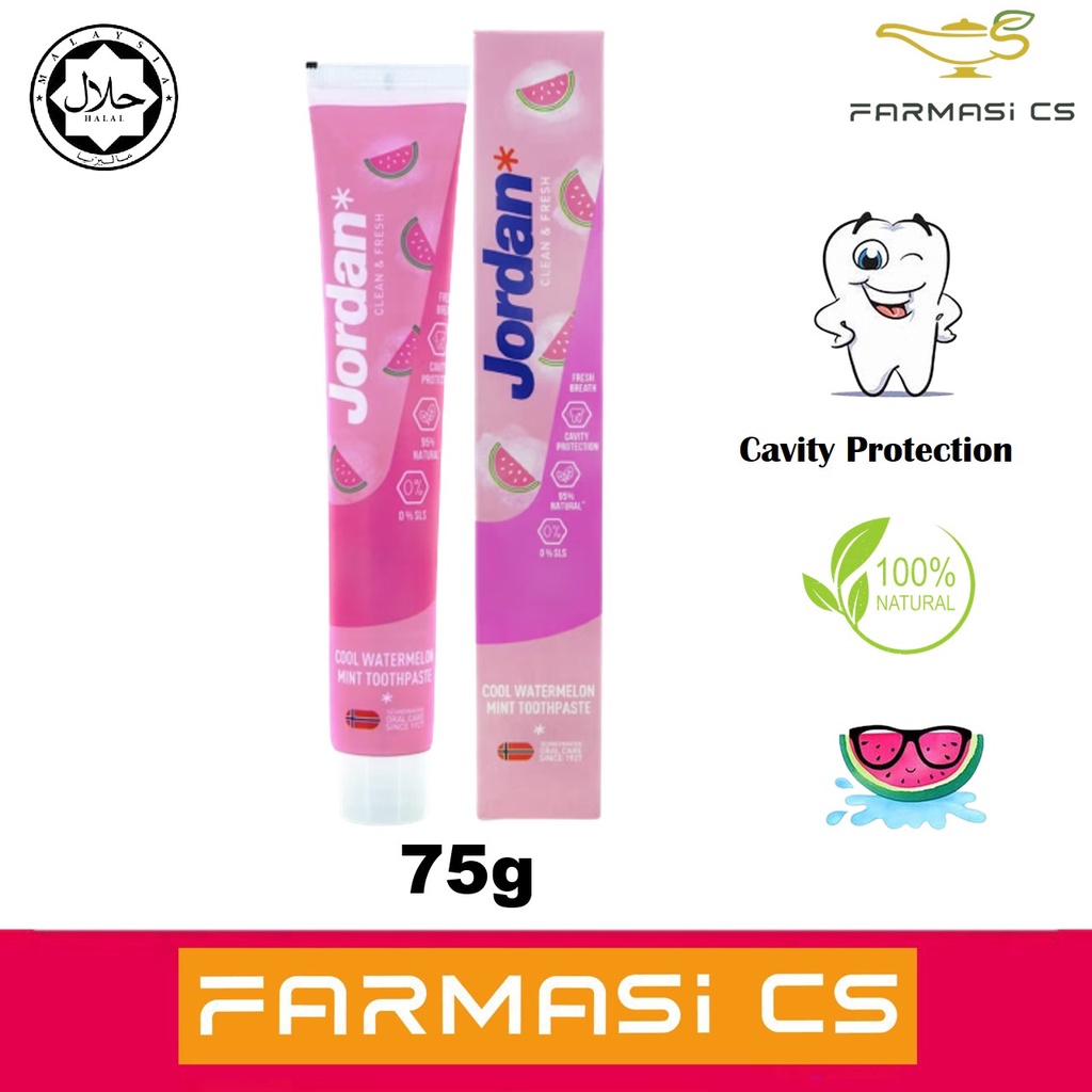 Jordan Clean & Fresh Cool Watermelon Mint Toothpaste 75g EXP:06/2026 ...