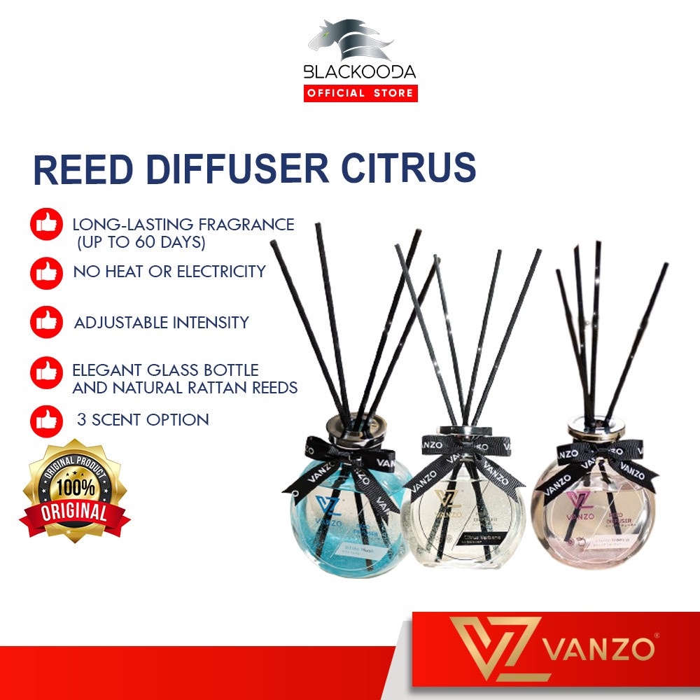 VANZO Reed Diffuser White Musk/Citrus Verbena/Fruity Freesia | Shopee ...