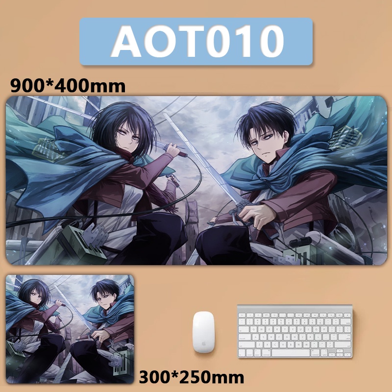 XXL Large Mousepad Keyboard Pad Attack on Titan Levi Ackerman Eren ...