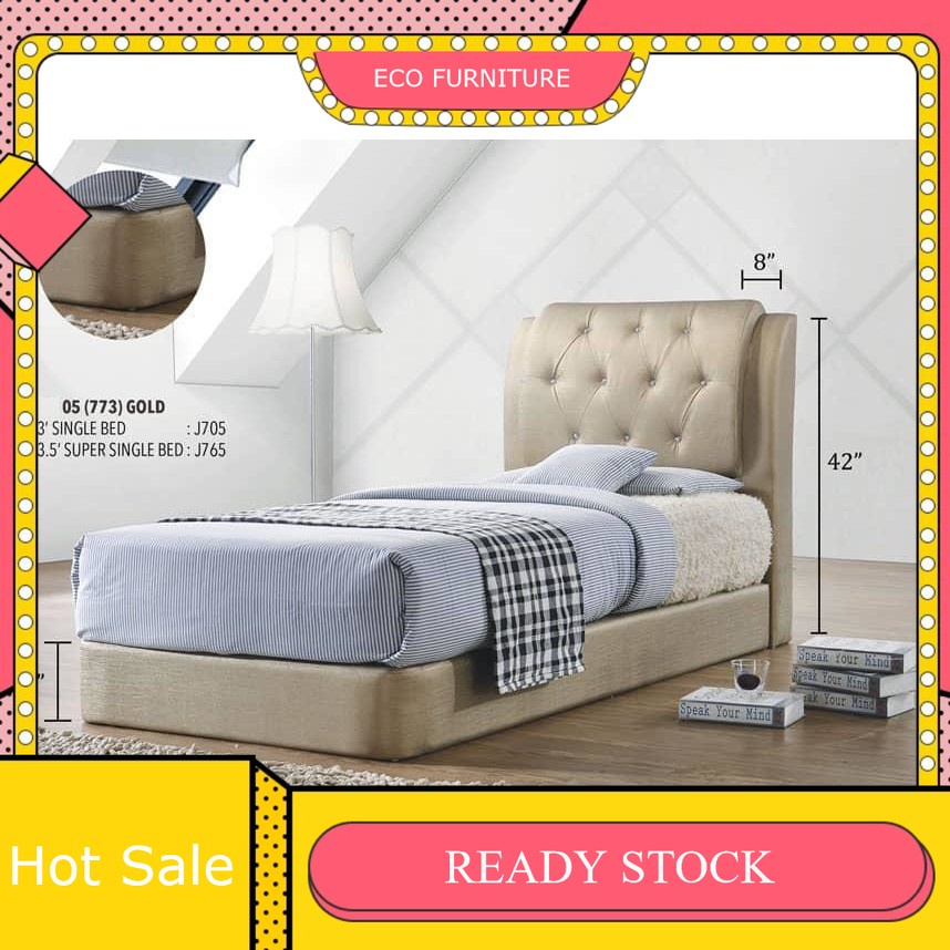Katil Kulit PVC Emas Divan Single Katil Bujang | Shopee Malaysia