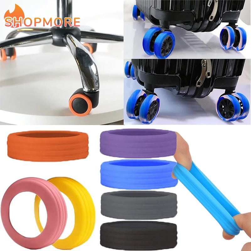 4/1Pcs Universal Luggage Wheels Anti Wear Guard Silicone Cover Trolley ...