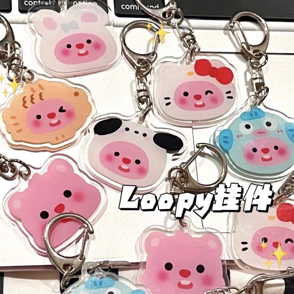 Loopy Pacha Dog Key Chain Cartoon Acrylic Key Ring School Bag Pendant ...